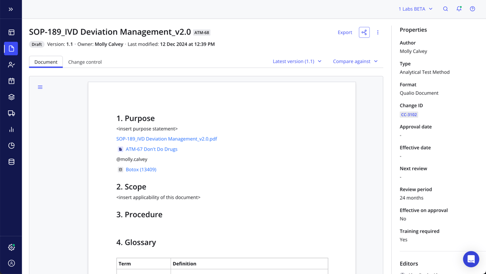 Quality Data Management Software Solution — Qualio